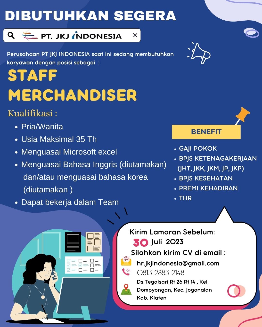 Lowongan Staff Merchandiser – PT JKJ Indonesia – Program Studi Bahasa ...